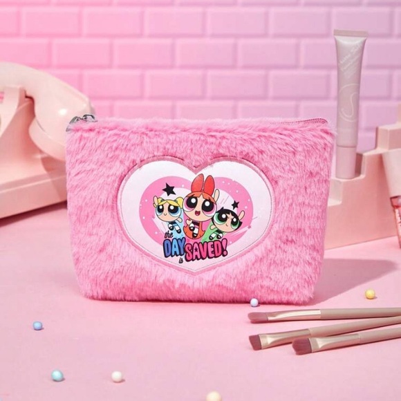 Cartoon Network | Bags | Powerpuff Girls Fuzzy Makeup Bag | Poshmark